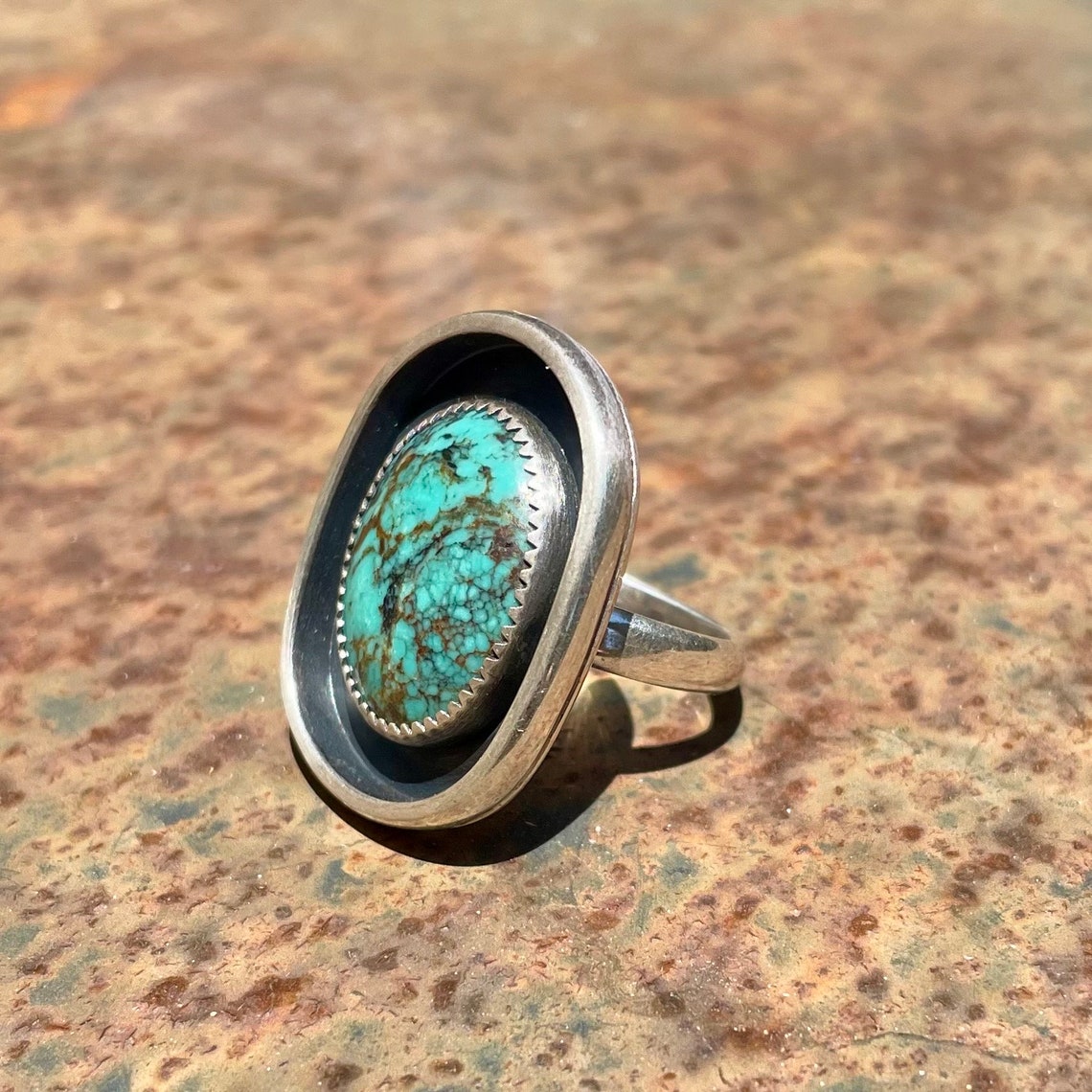 Turquoise Shadowbox Ring Size 7 - Etsy