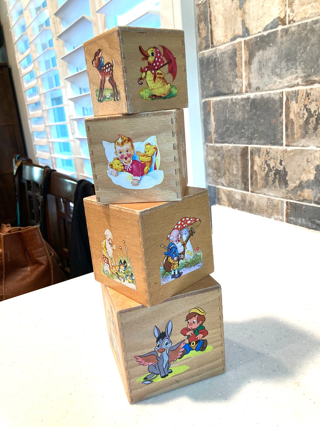 Vintage Nesting Four Handmade Wood Boxes Adorned With Child's Motifs - Etsy