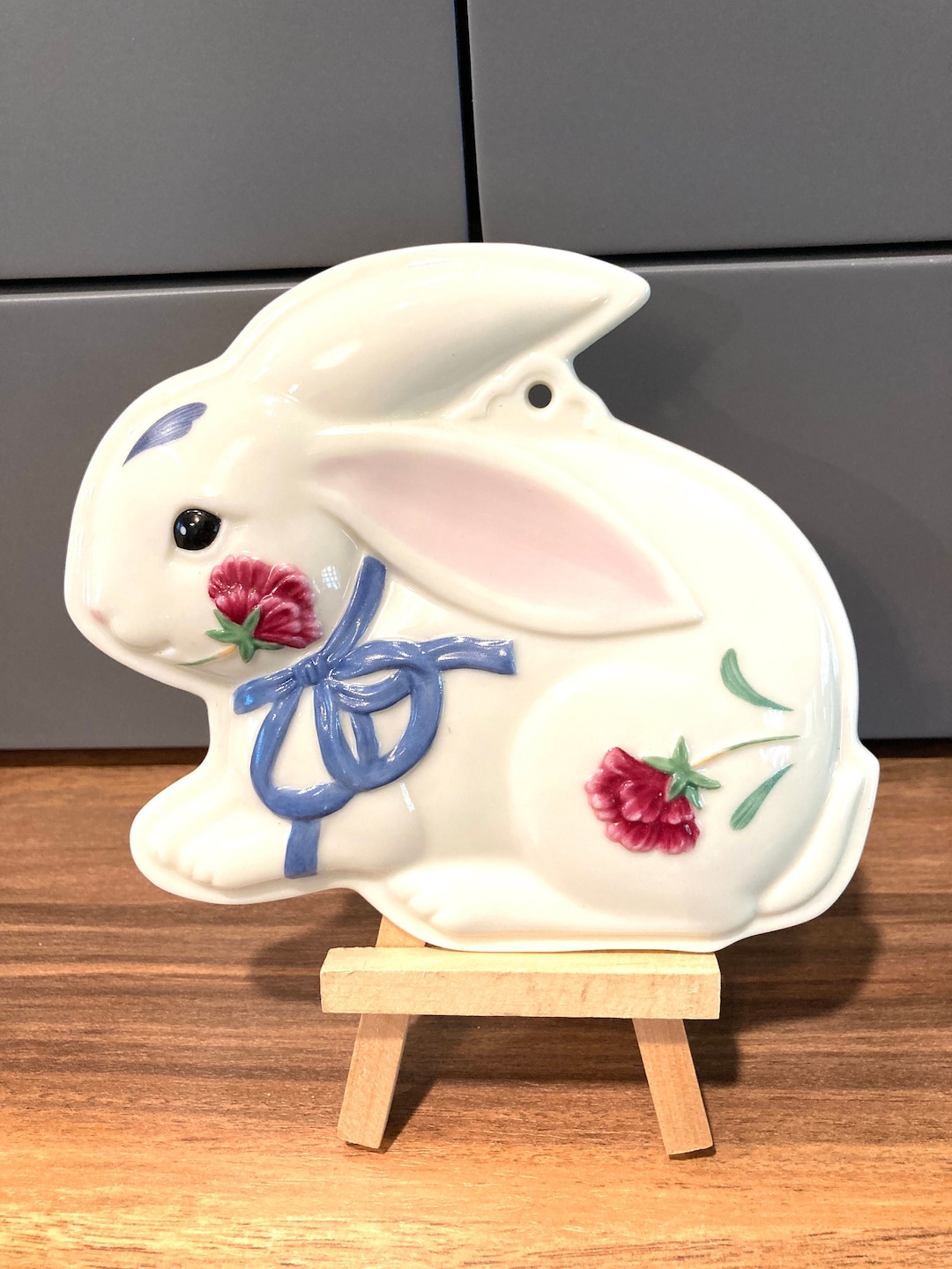 Vintage Lenox Barnyard Collection Bunny Cookie Press Mold Poppies on ...