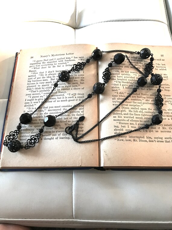 Vintage Express Long Black Necklace | Etsy
