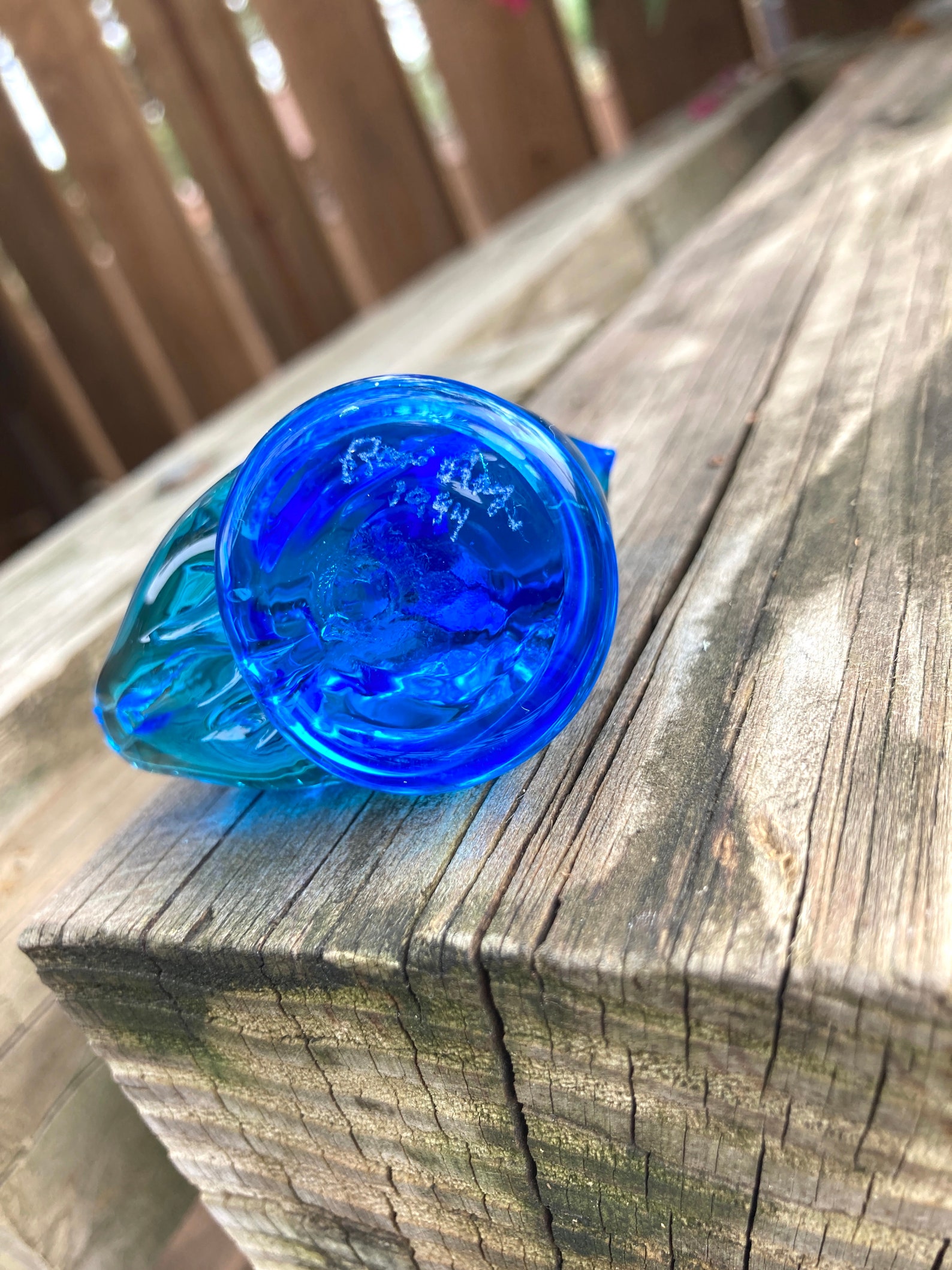 Vintage Roy Ray Blue Glass Bird Figurine - Etsy