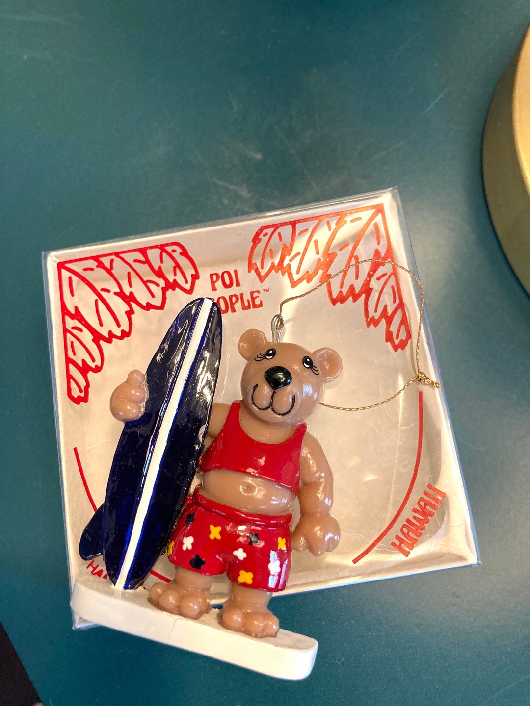 Vintage Hawaii Poi People Bear With Surfboard Christmas Ornament - Etsy