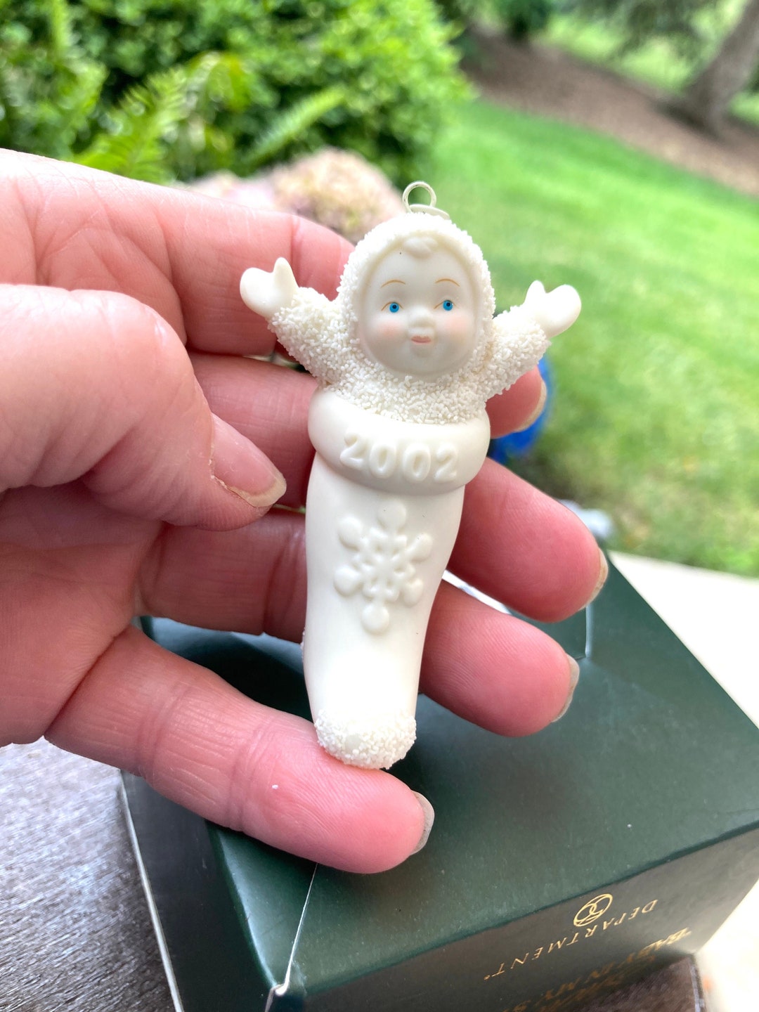 Vintage Dept 56 Snowbabies Baby in My Stocking Ornament in Original Box ...