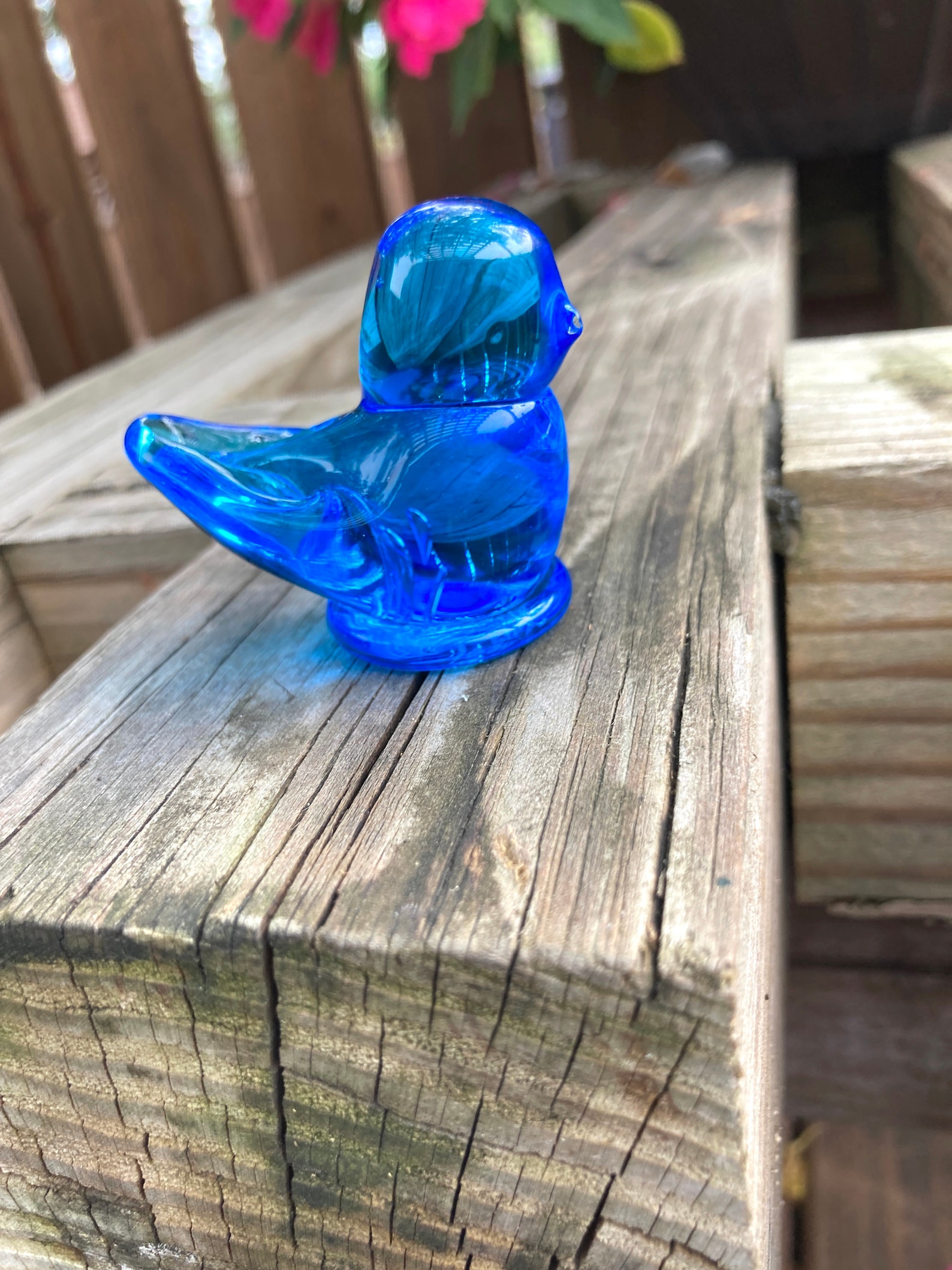 Vintage Roy Ray Blue Glass Bird Figurine - Etsy
