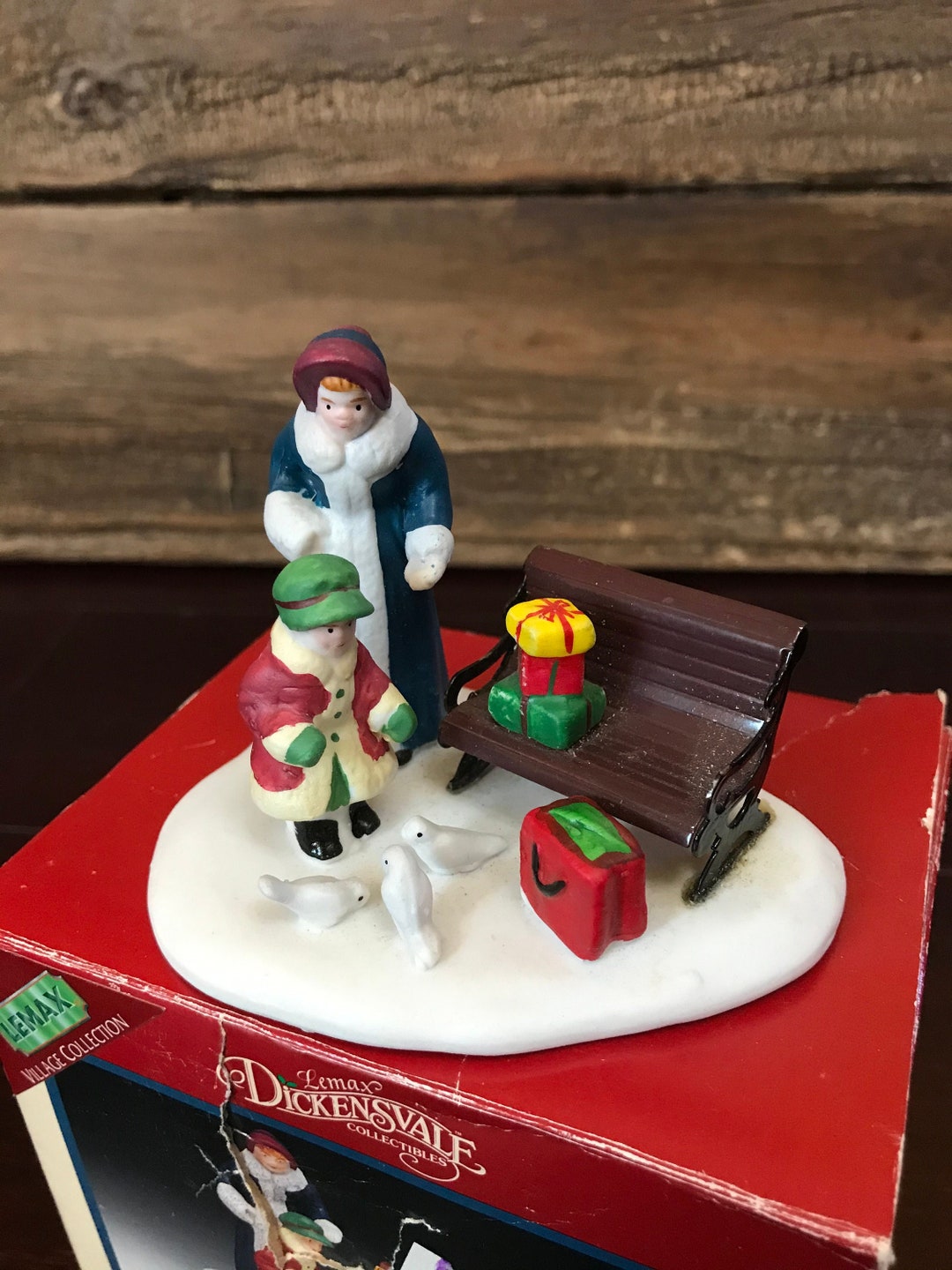 Vintage Lemax Dickensvale Christmas Village Porcelain Feeding Birds ...