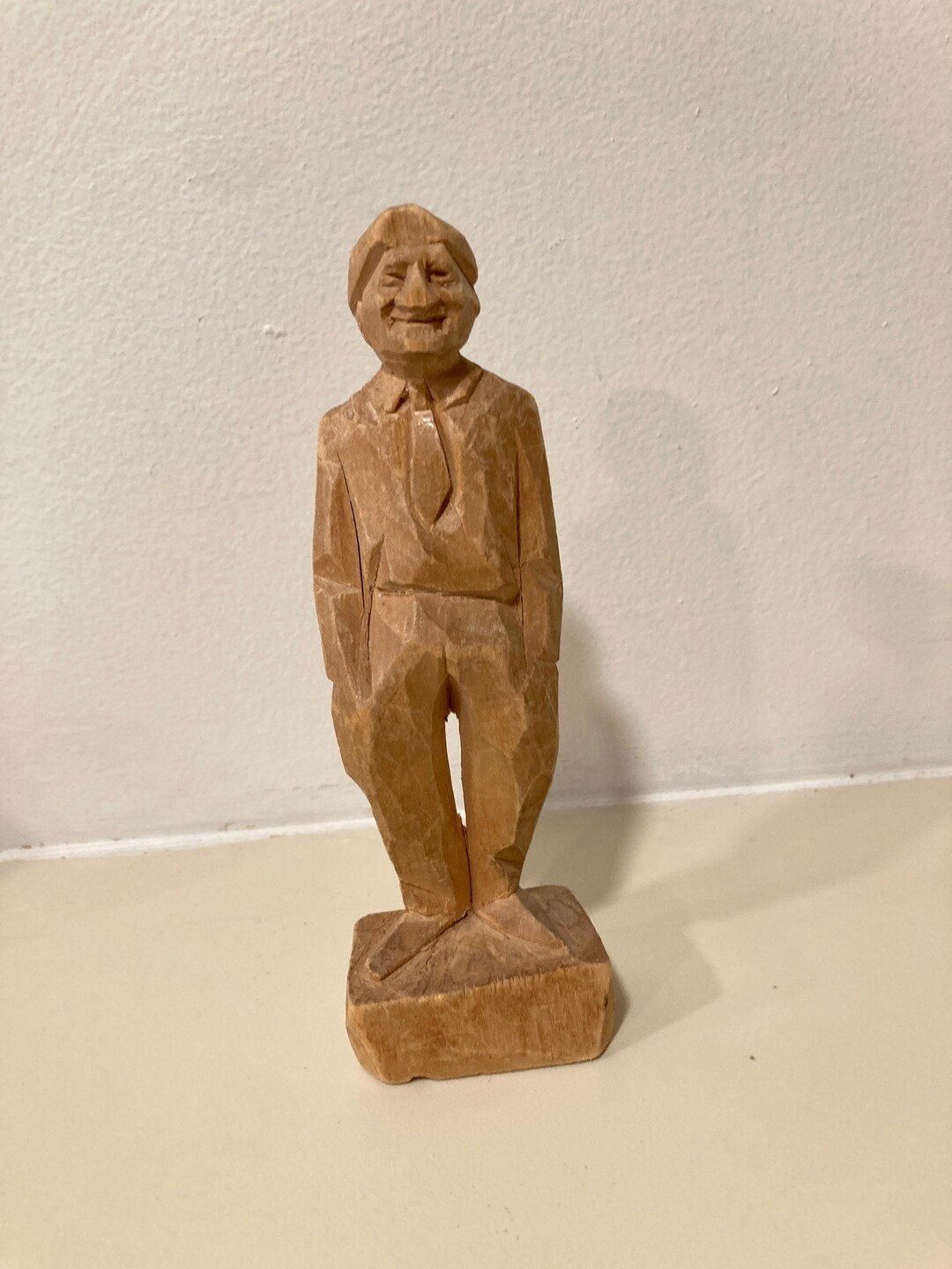 Vintage Small Wood Carved Man Figurine - Etsy