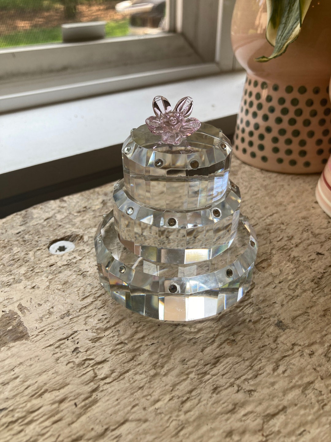 Vintage SD Simon Designs Crystal 3 Tier Cake Paperweight - Etsy