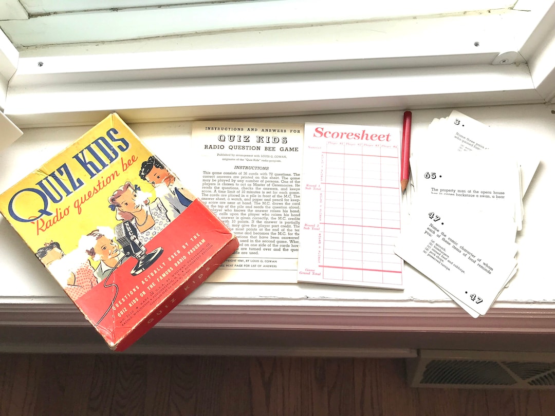 Vintage 1940's Quiz Kids Radio Question Bee Game - Etsy