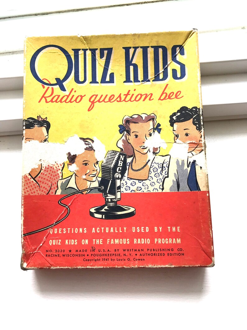 Vintage 1940's Quiz Kids Radio Question Bee Game - Etsy
