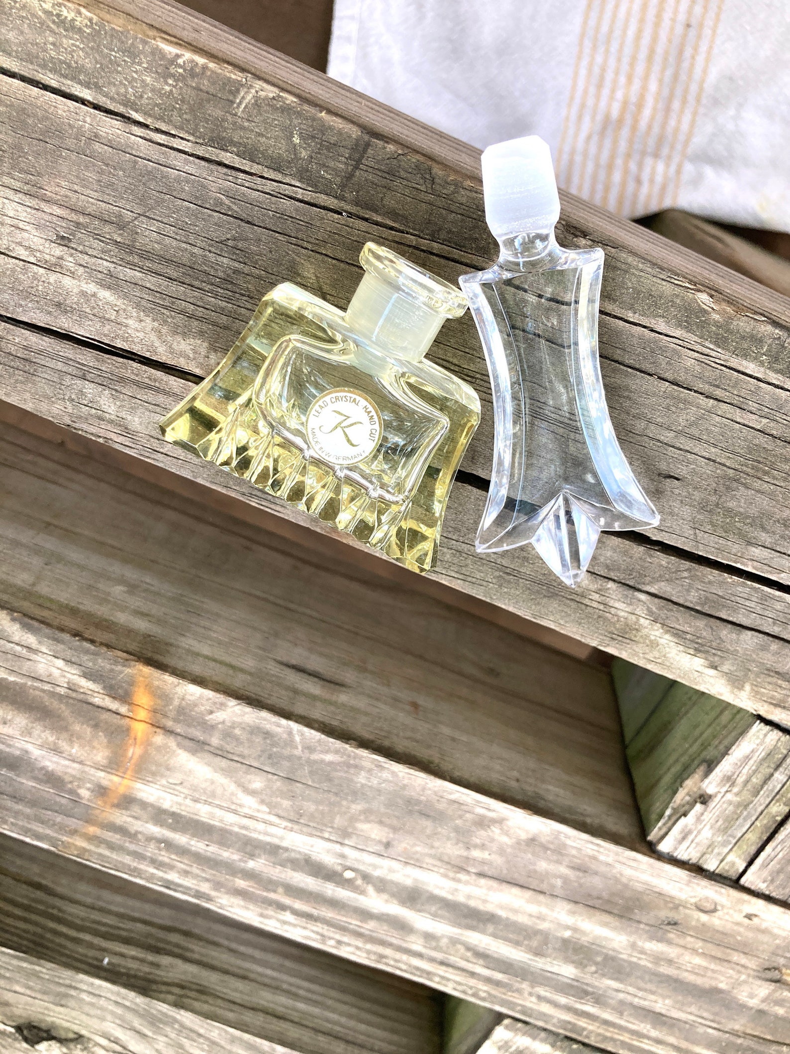 Vintage K West Germany Hand Cut Perfume Bottle With Stopper - Etsy