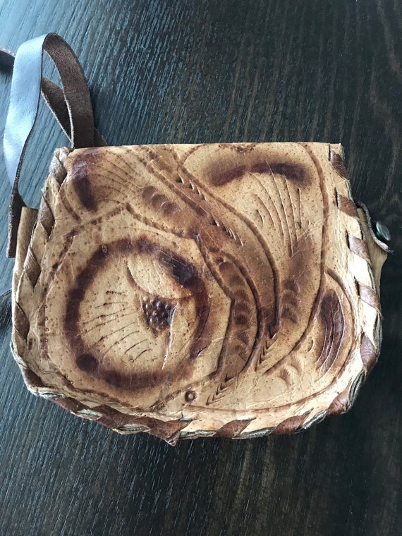 Vintage Distressed Hand Tooled Leather Mexico Souveni… - Gem