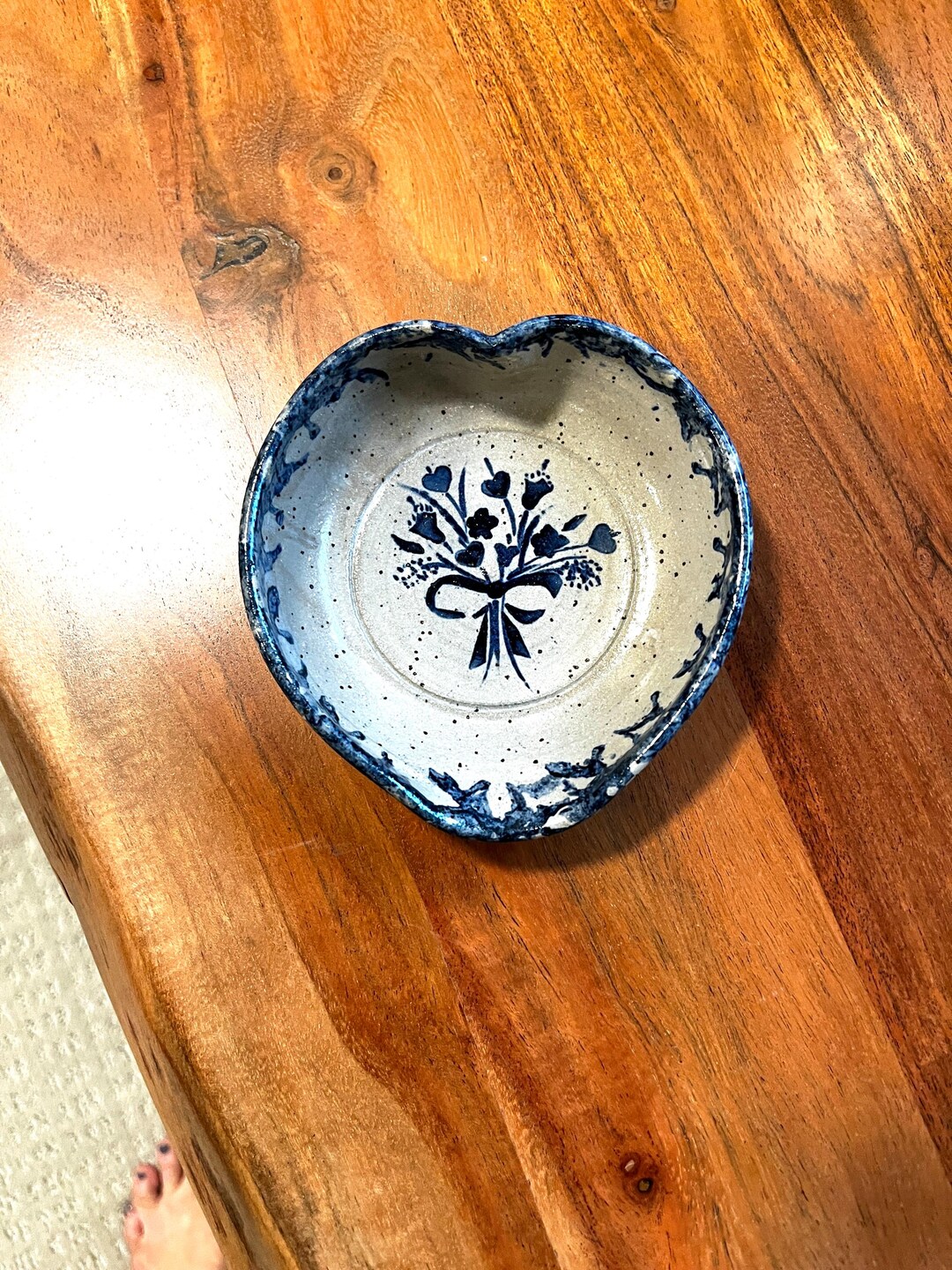 Vintage E.P. POTTERY Stoneware Heart Shaped Small Bowl. - Etsy