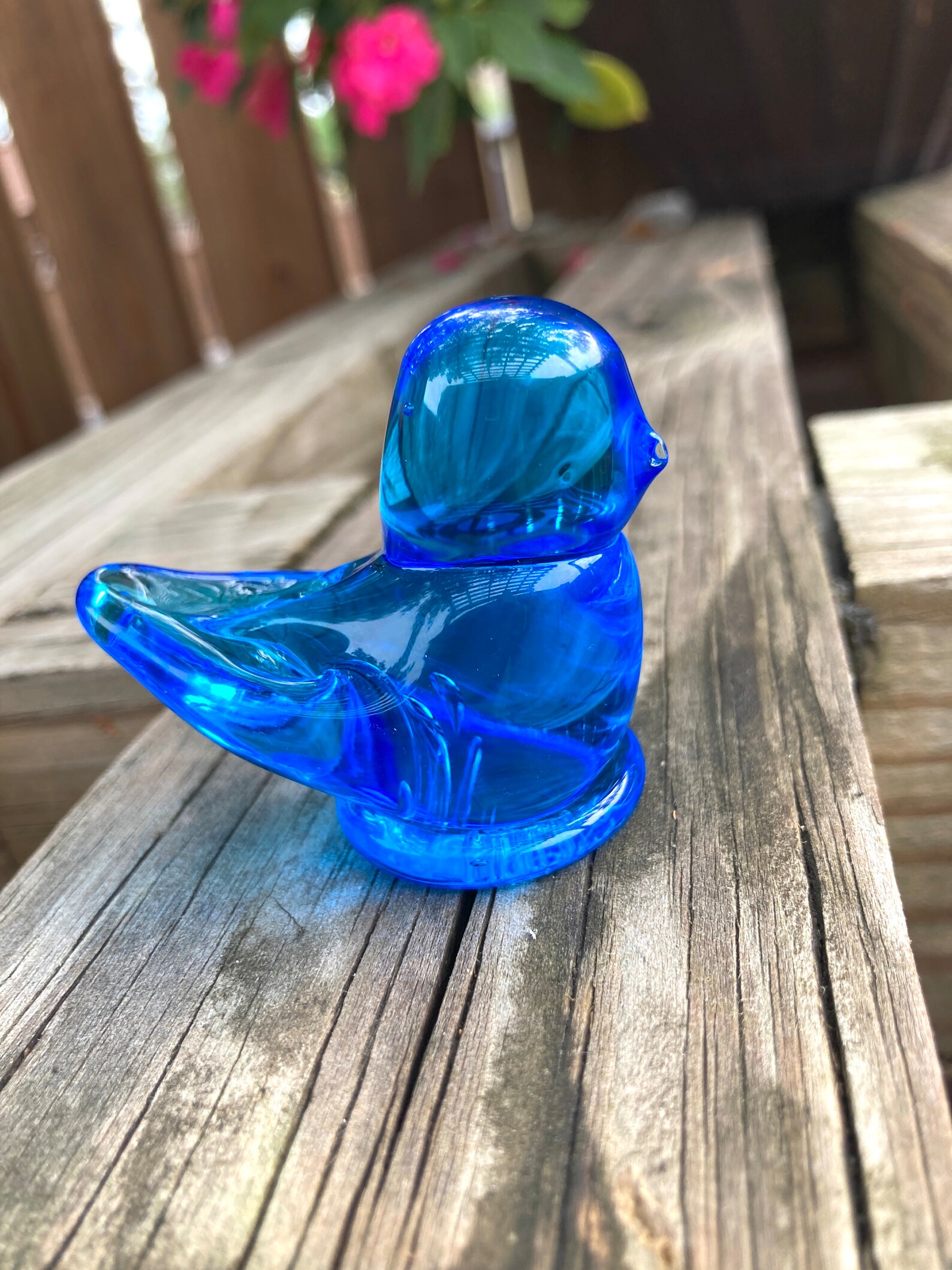 Vintage Roy Ray Blue Glass Bird Figurine - Etsy