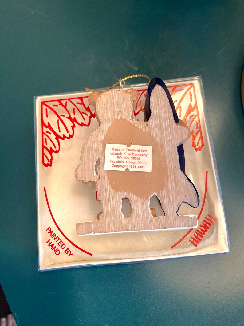 Vintage Hawaii Poi People Bear With Surfboard Christmas Ornament - Etsy
