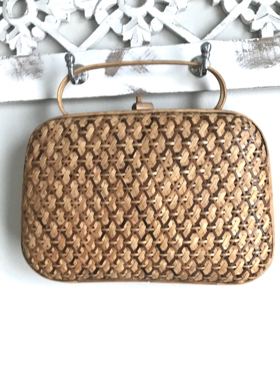 vintage basket box straw - Gem