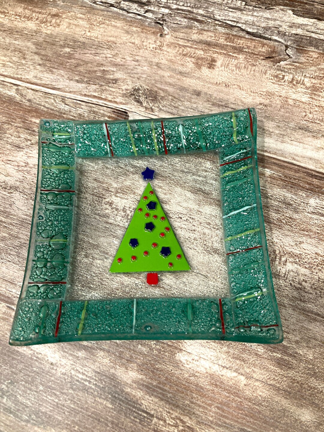 Vintage Gotham Small Glass Christmas Tree Dish Plate - Etsy