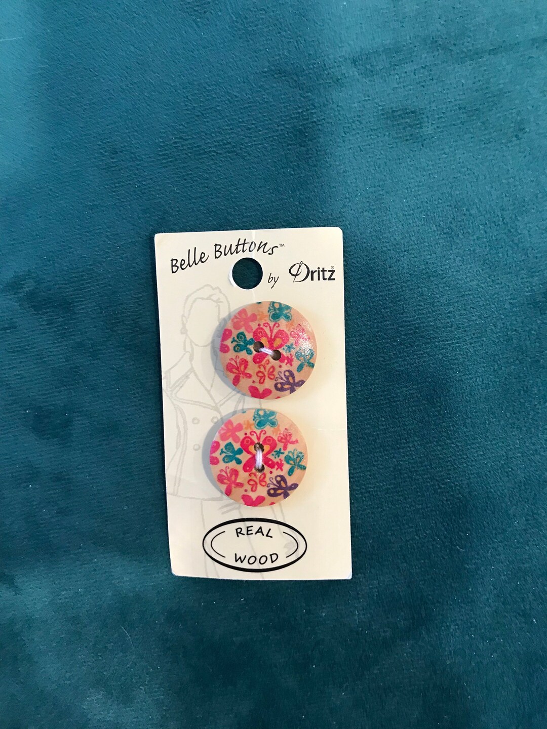 Vintage Belle Buttons by Dritz Wood Painted Buttons - Etsy