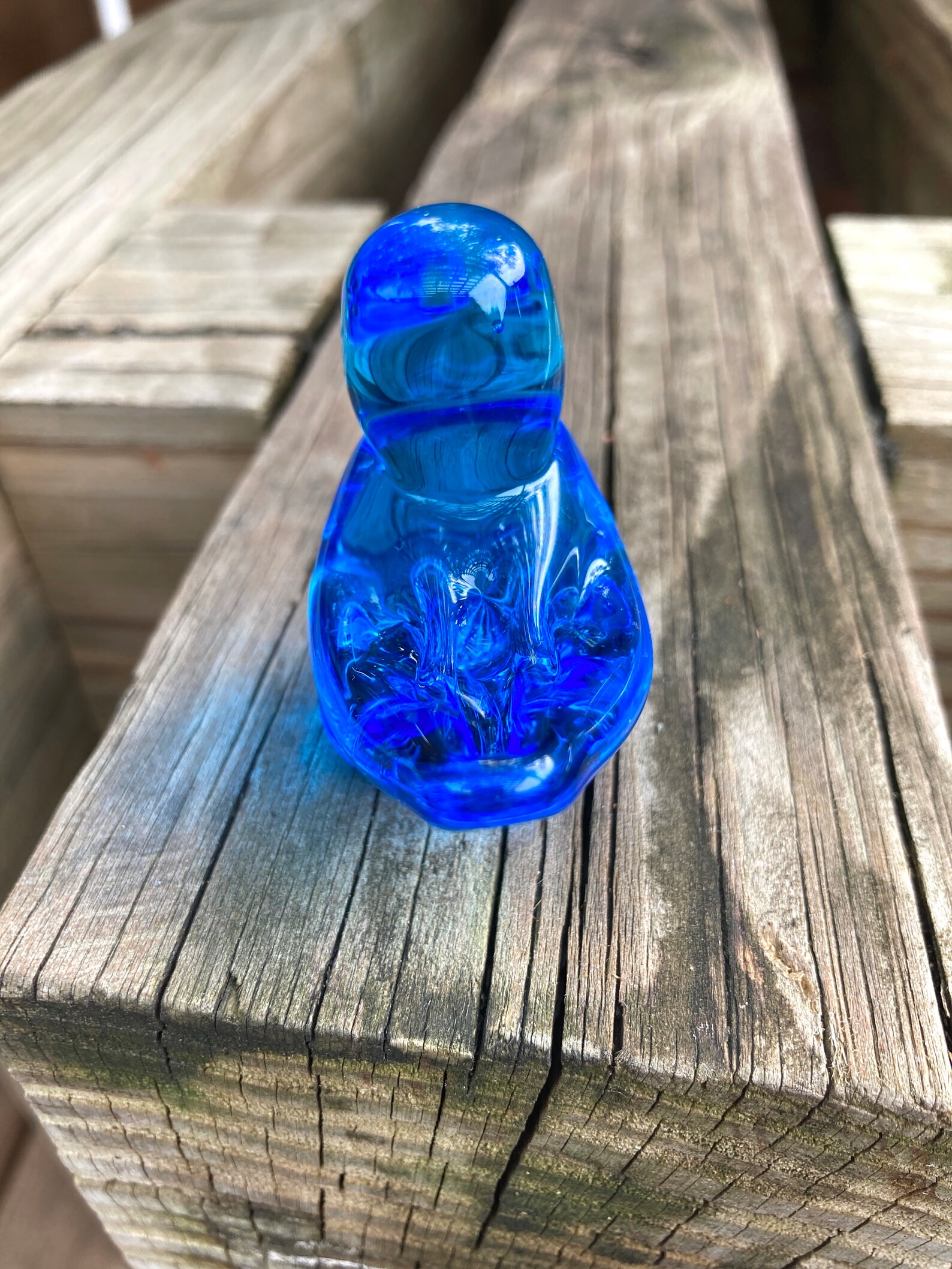 Vintage Roy Ray Blue Glass Bird Figurine - Etsy