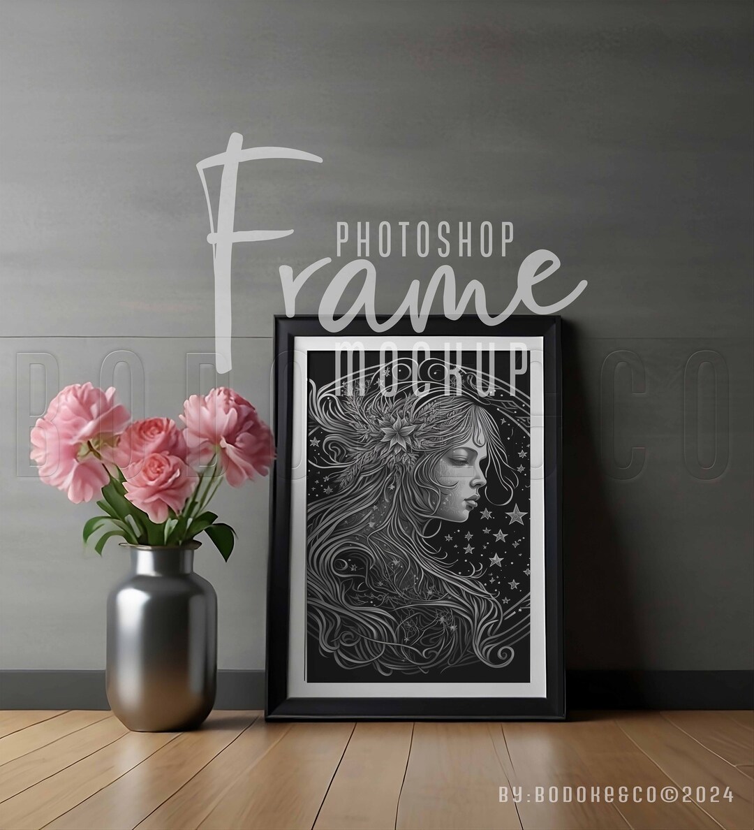 Photoshop Mock-up Black Frame / PSD File/ Ready to Download / Digital ...