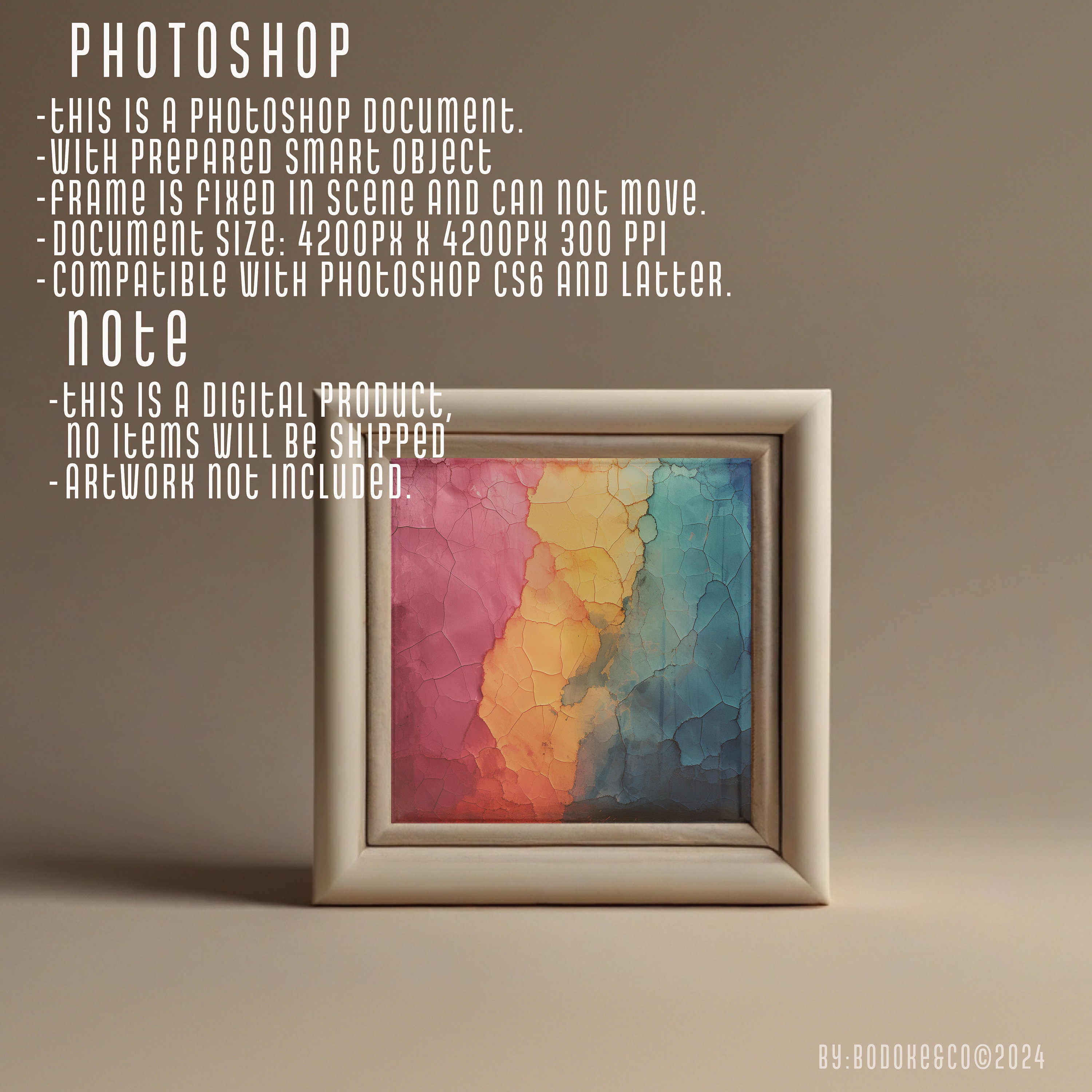 Square Photoshop Mock-up/ Yellow Frame/ Minimalistic Background / PSD ...