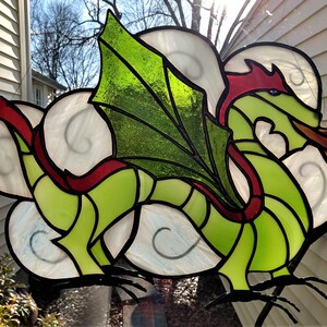 14.5 X 12 Oriental Dragon Stained Glass Panel - Etsy