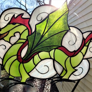 14.5 X 12 Oriental Dragon Stained Glass Panel - Etsy