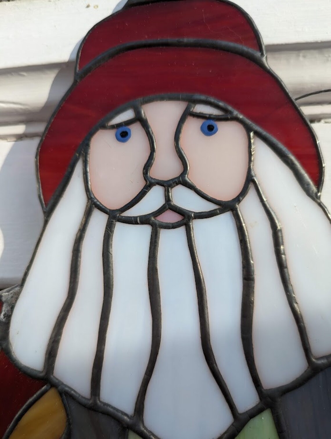 Woodlands Santa Stained Glass Pattern for Giant Suncatcher Panel, 17 3/4 Inches Tall, 11 1/2 ...