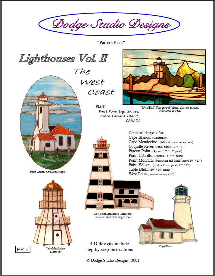 Stained Glass Lighthouses Vol. 2, the West Coast plus Prince Edward ...