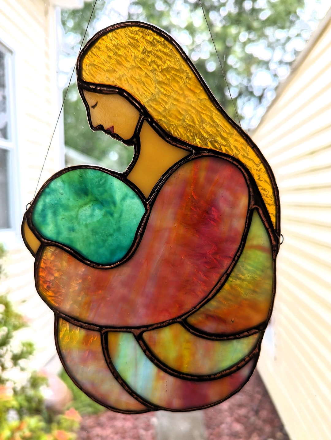 Earth Mother (gaia, Mandala) Stained Glass Suncatcher - Etsy
