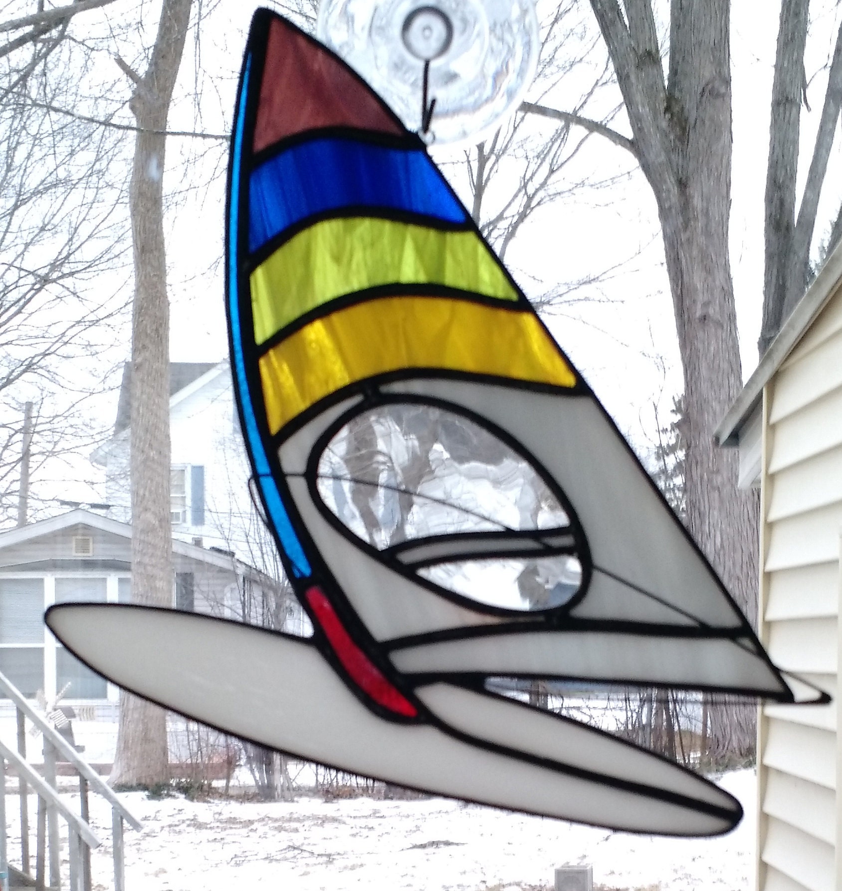 Stained Glass Windsurfer Suncatcher Wind Surfer - Etsy España