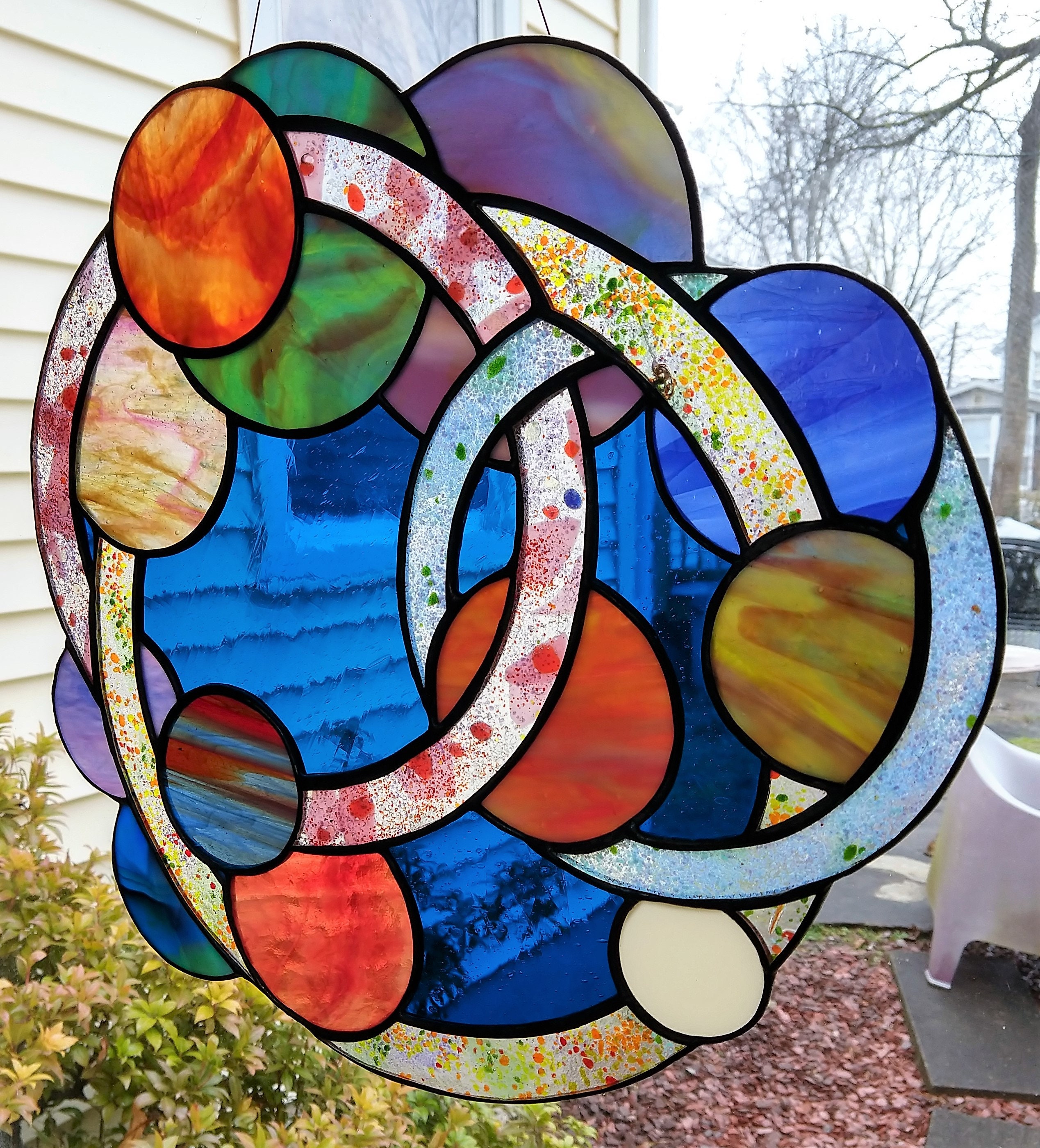 Stained Glass Galactic Panel Tiffany Technique With Fused - Etsy