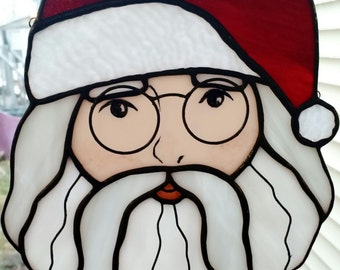 Stained Glass Santa Face - Etsy