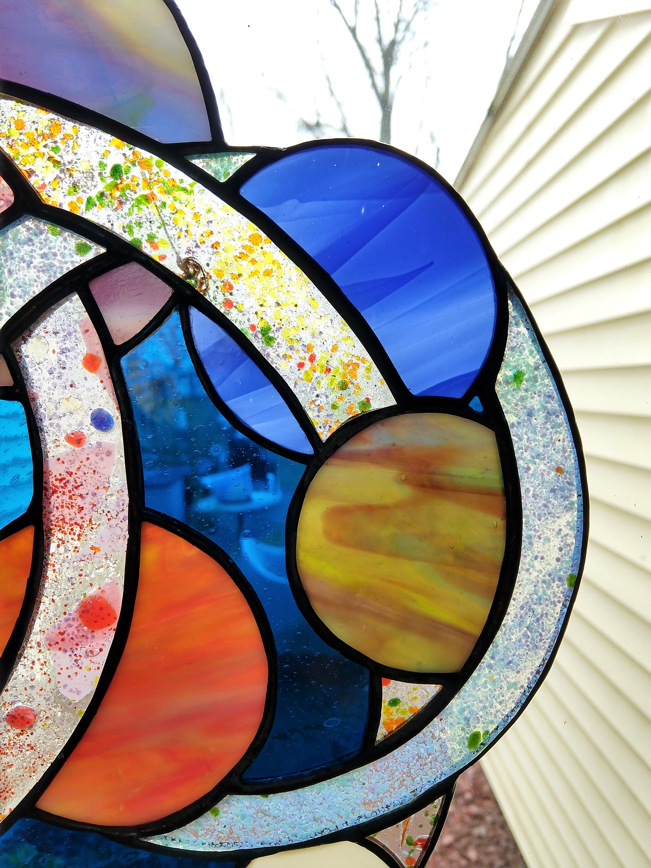 Stained Glass Galactic Panel Tiffany Technique With Fused - Etsy