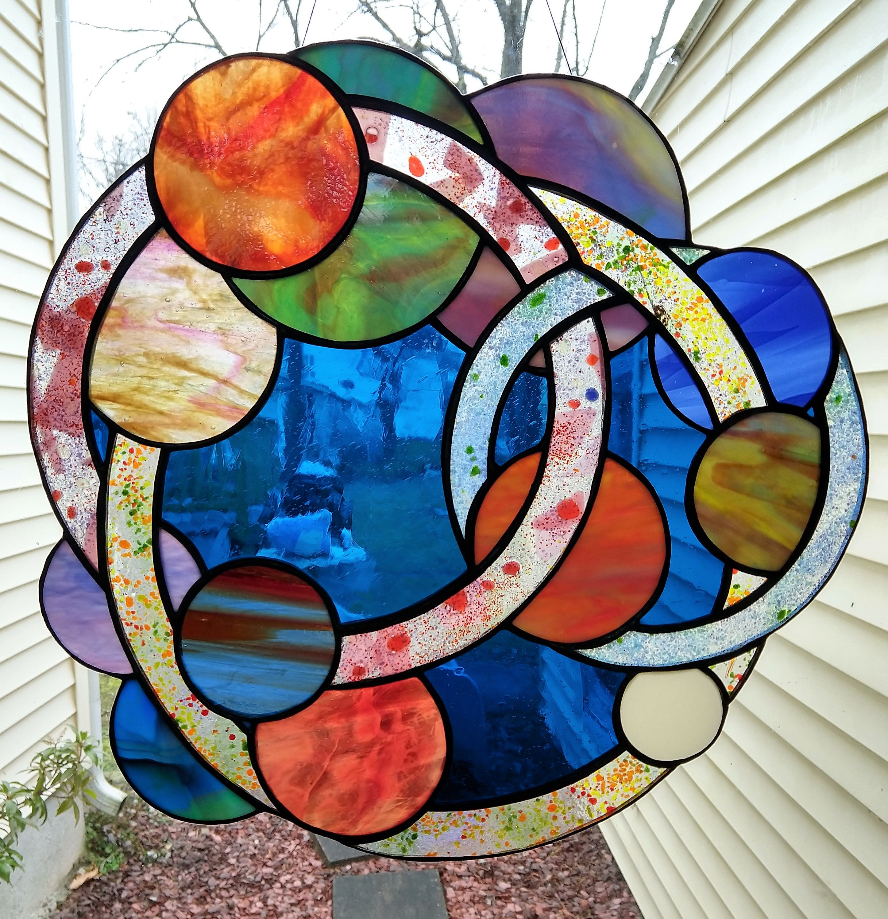 Stained Glass Galactic Panel, Tiffany Technique With Fused Glass ...