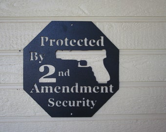 Protected by the 2nd Amendment Metal Sign - Etsy