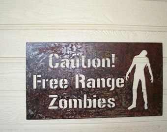 Zombie Apocalypse Sign 8x12 All Weather Metal Sign Made in - Etsy