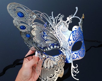 Blue Butterfly Mask - Etsy