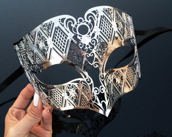 Silver Metal Mask | Etsy