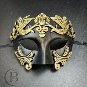 Black Gold Men's Masquerade Mask for Men Roman Gold/black - Etsy