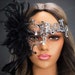Lace Mask, Masquerade Mask, Elegant Macrame Lace Mask With Diamonds ...