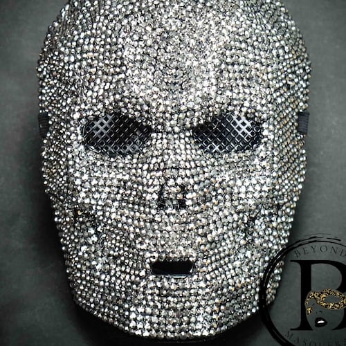 Rhinestone Skull Face Mask Skull Mask Halloween Mask Full - Etsy