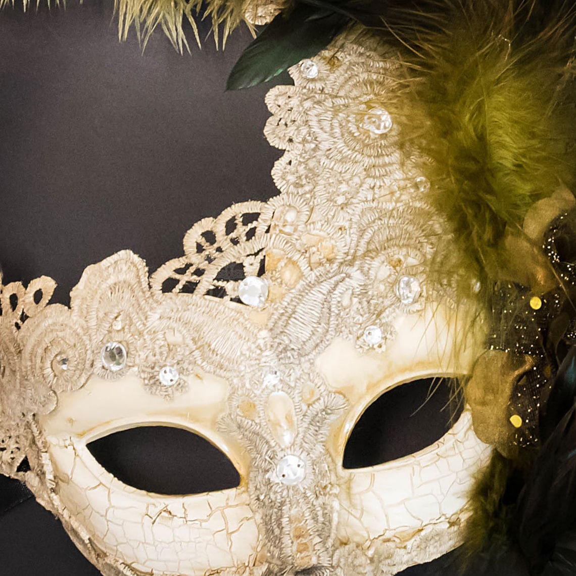 Feather Masquerade Mask Masquerade Mask Ivory Gold - Etsy