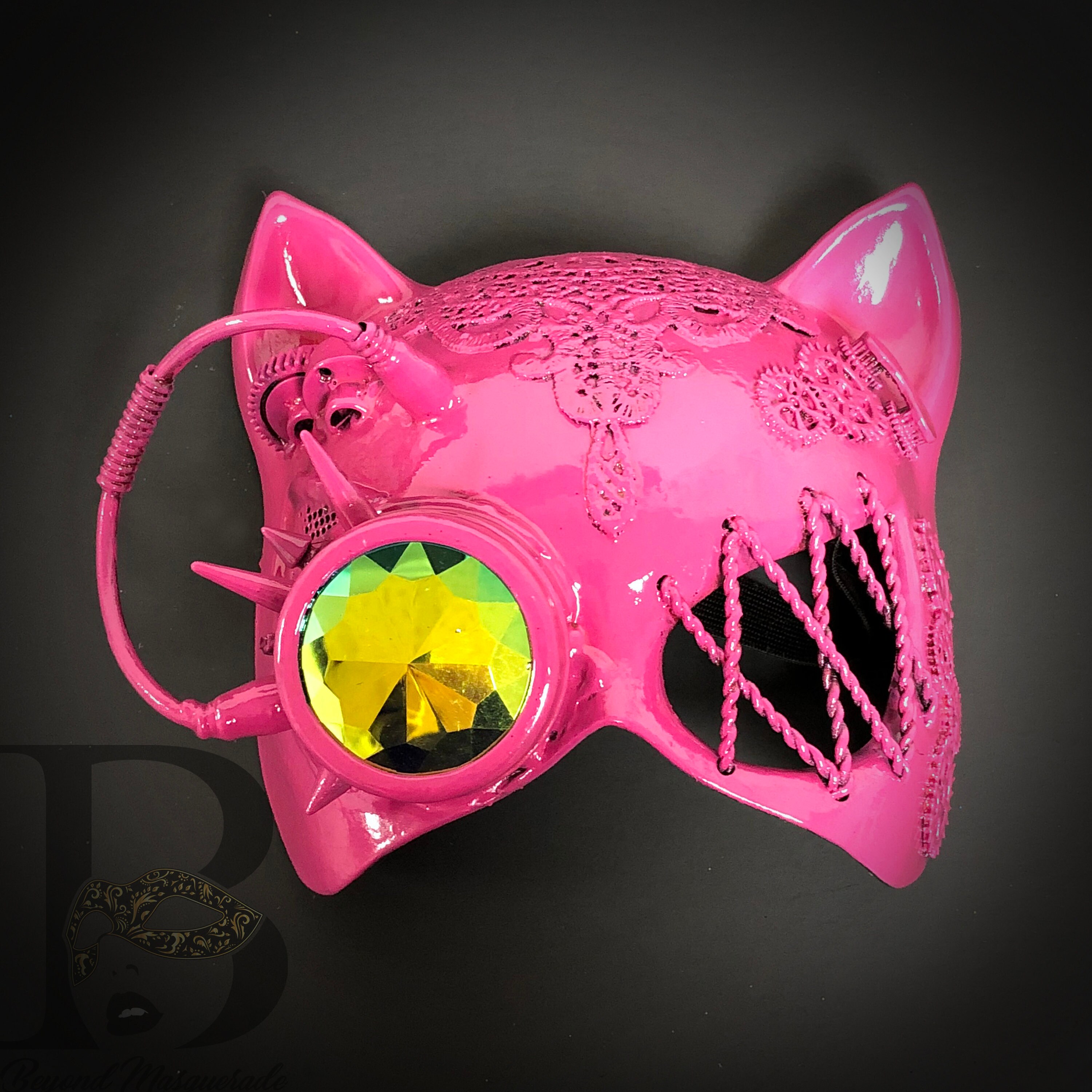 Cat Woman Pink Masquerade Mask Pink Cat Mask Steampunk | Etsy