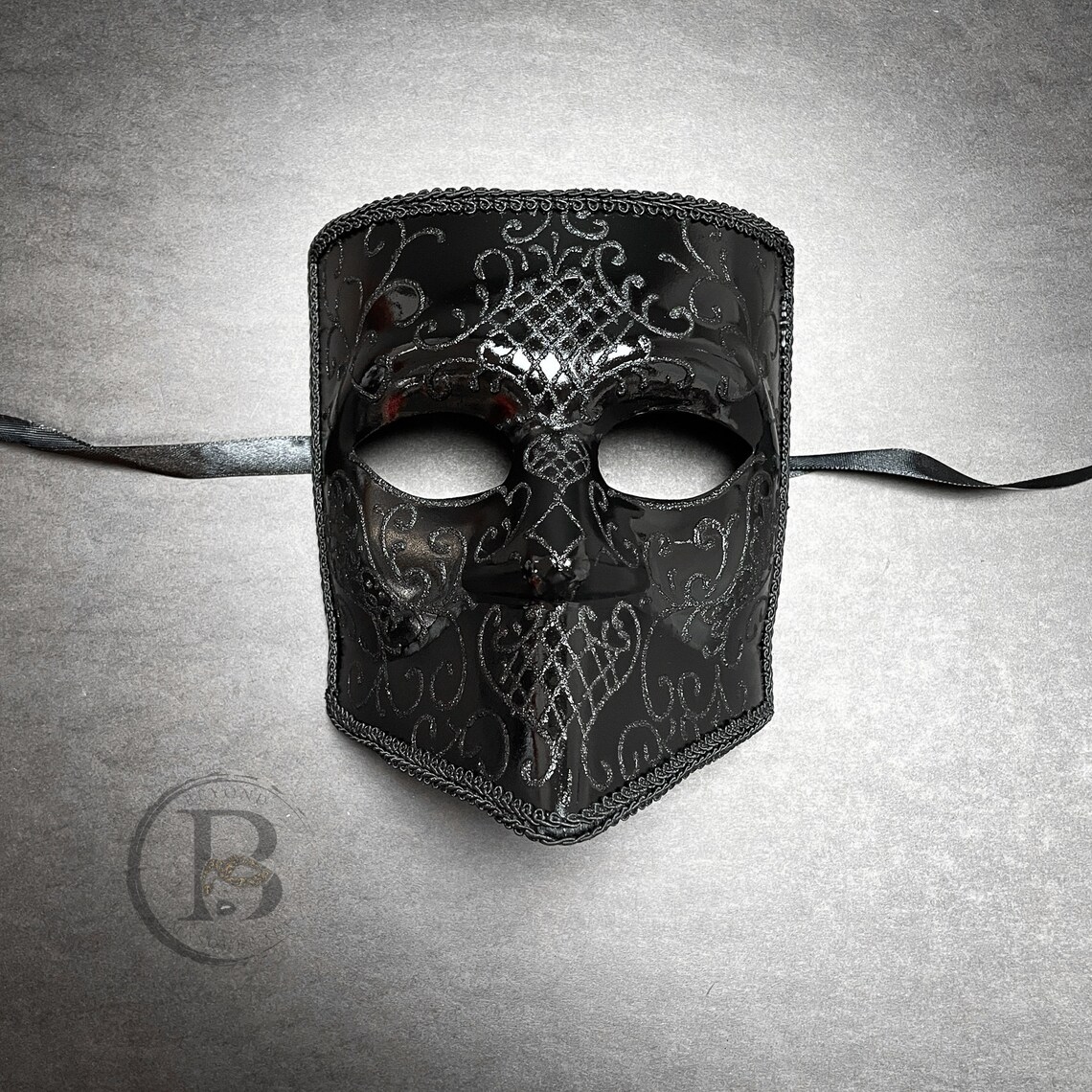 Men's Black Masquerade Mask Bauta Mask Masquerade Mask - Etsy