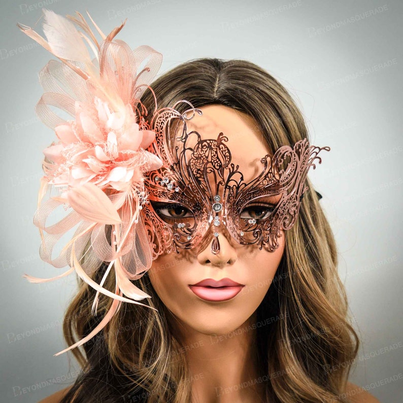 Rose Gold Masquerade Masks Masquerade Masks Women Etsy