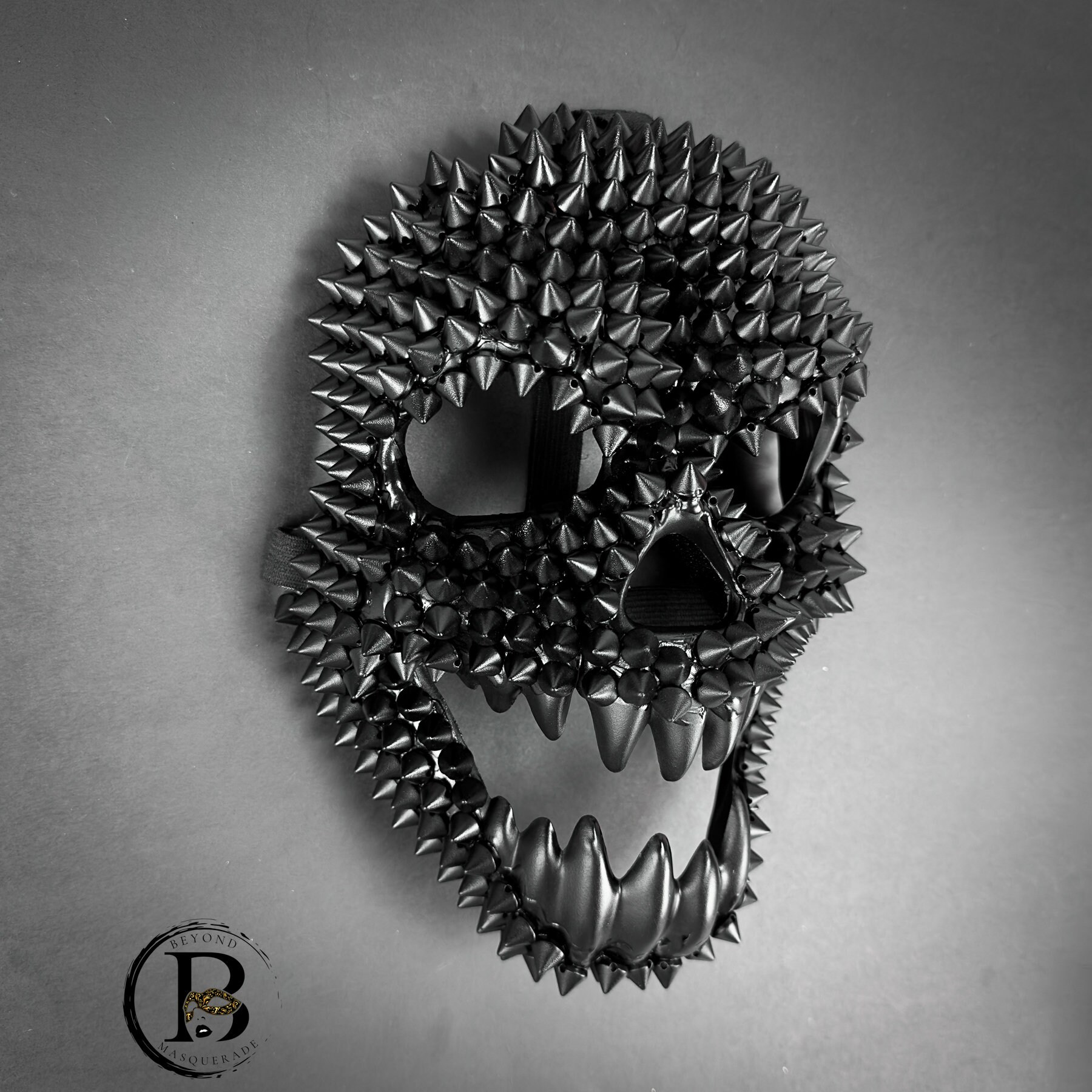 Black Spike Skull Mask Halloween Full Face Cover Masquerade - Etsy