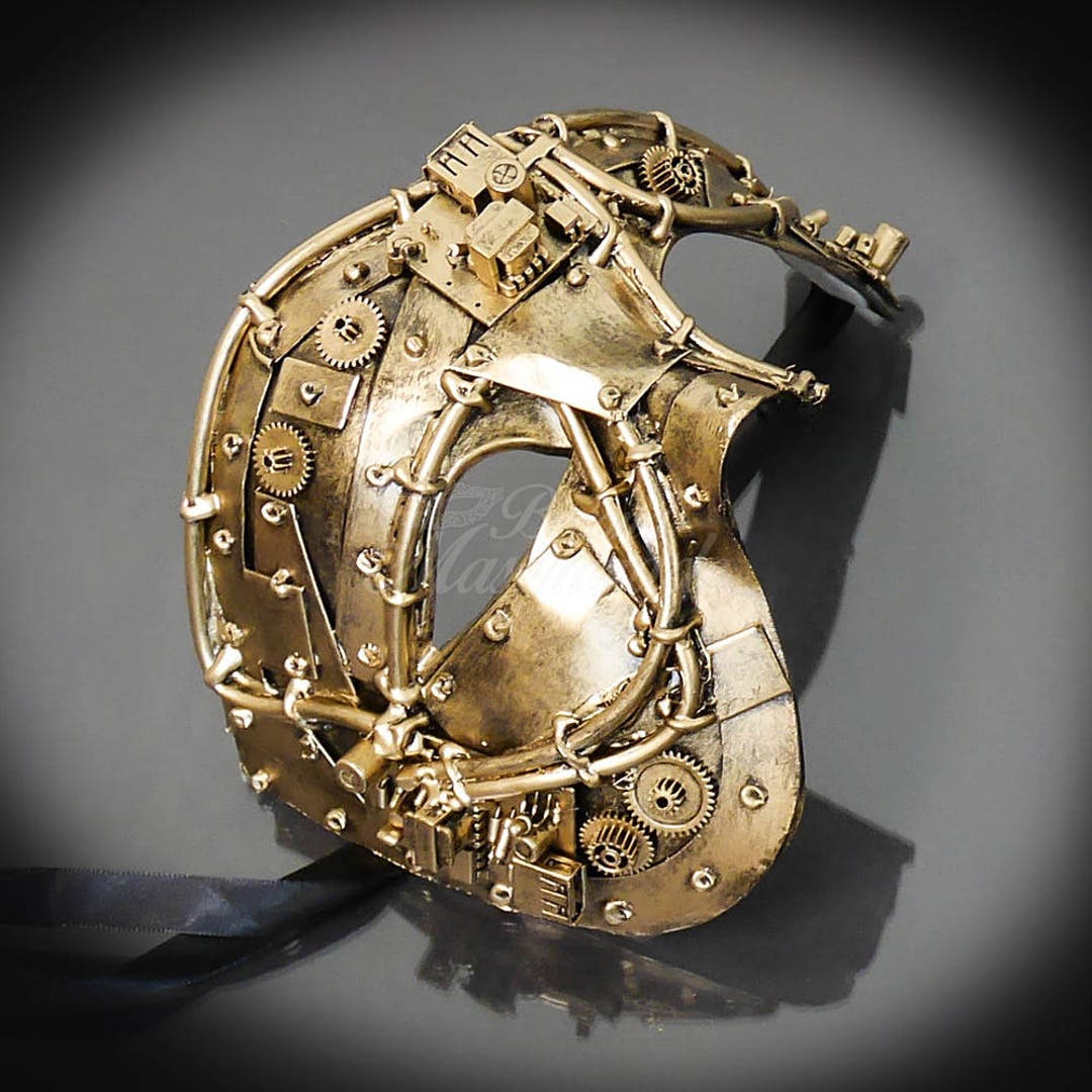Men Steampunk Masquerade Mask Gold - Etsy
