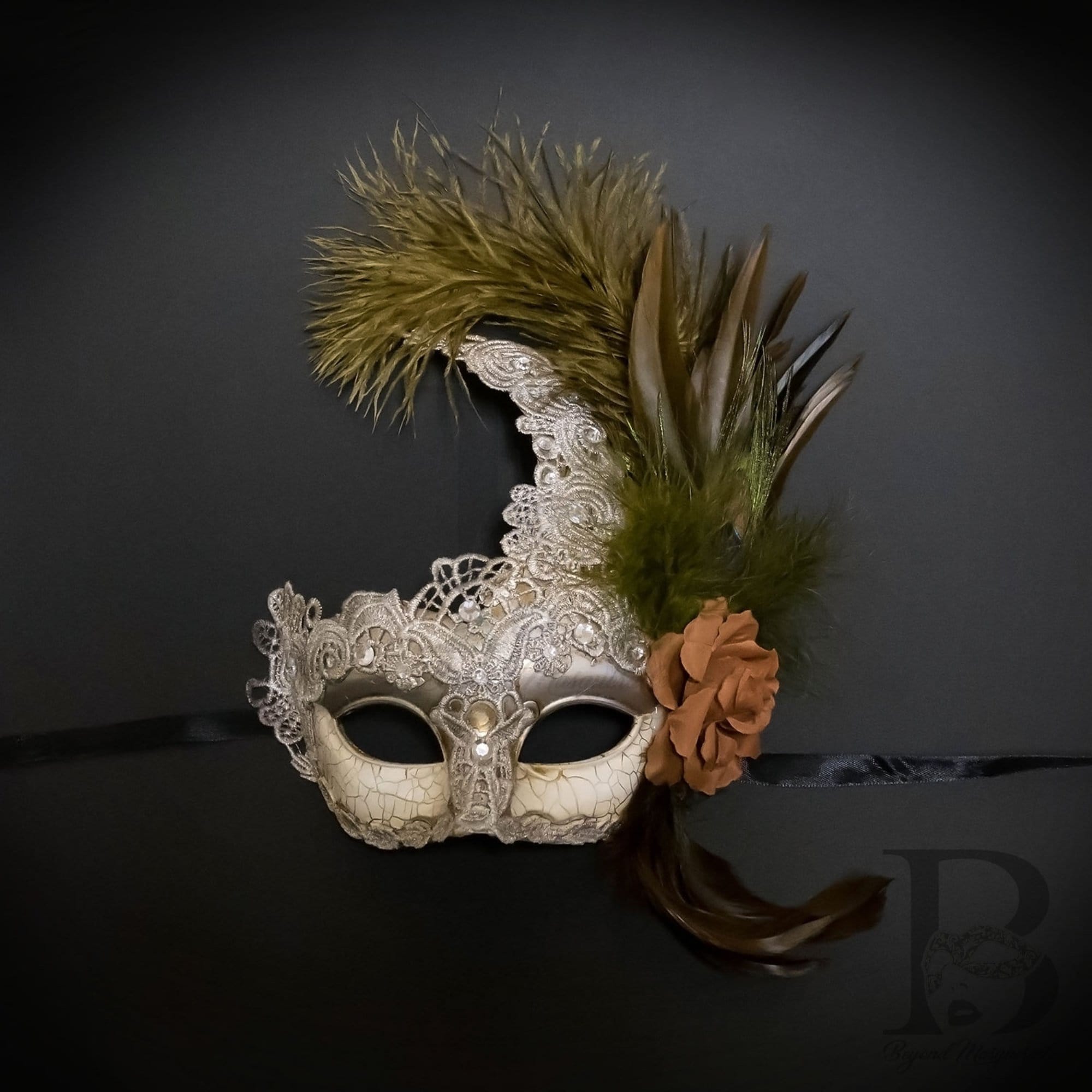 Feather Masquerade Mask Brown Feathers Masquerade Mask | Etsy