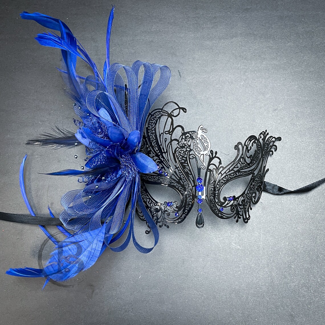 Royal Blue Masquerade Mask Halloween Filigree Metal Swan - Etsy