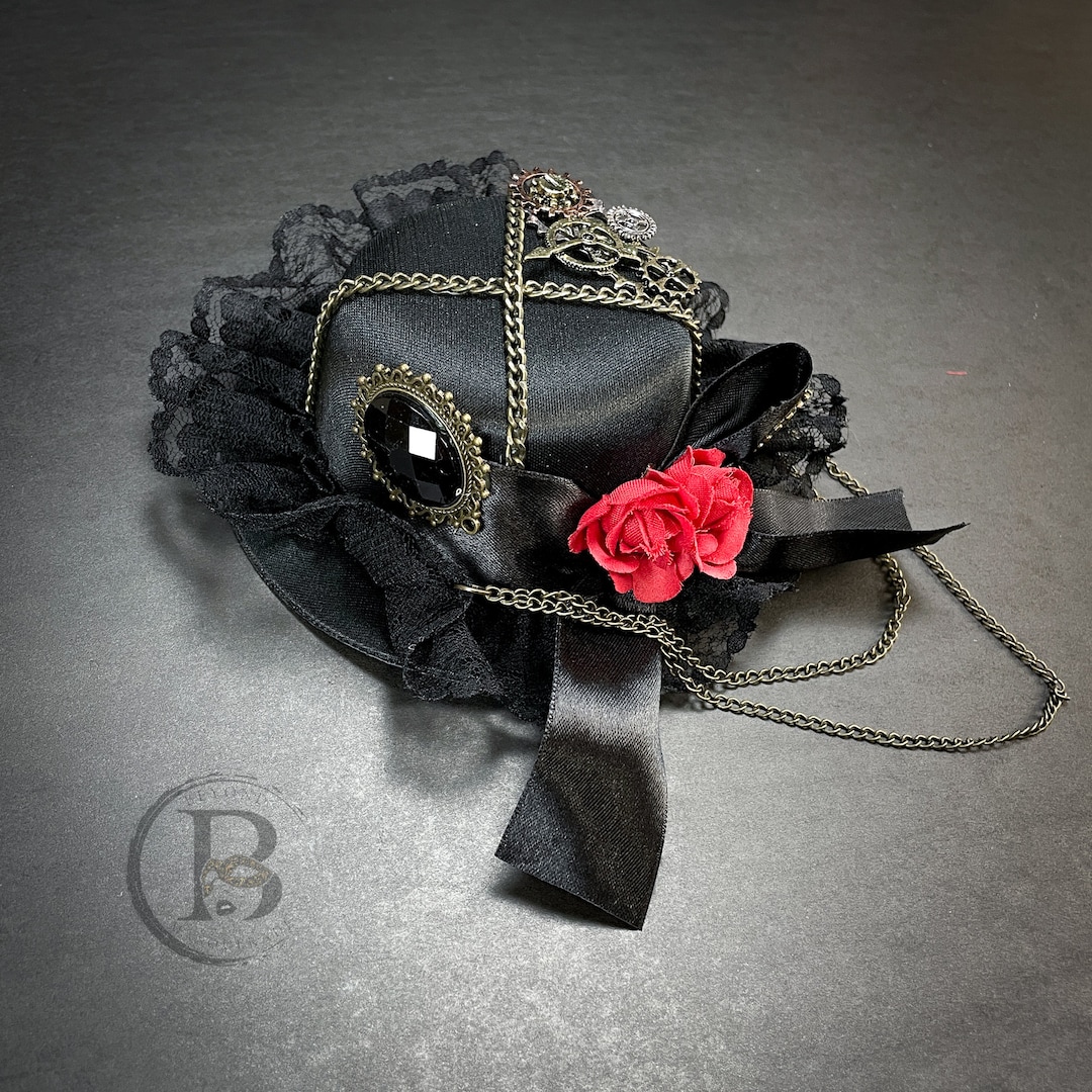 Steampunk Fascinator Hat Headpiece Victorian Hair Clip Black Head Piece ...